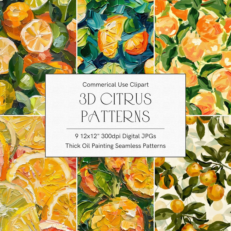 3d Citrus Seamless Pattern, Summer Scrapbook Paper, Junk Journal ...