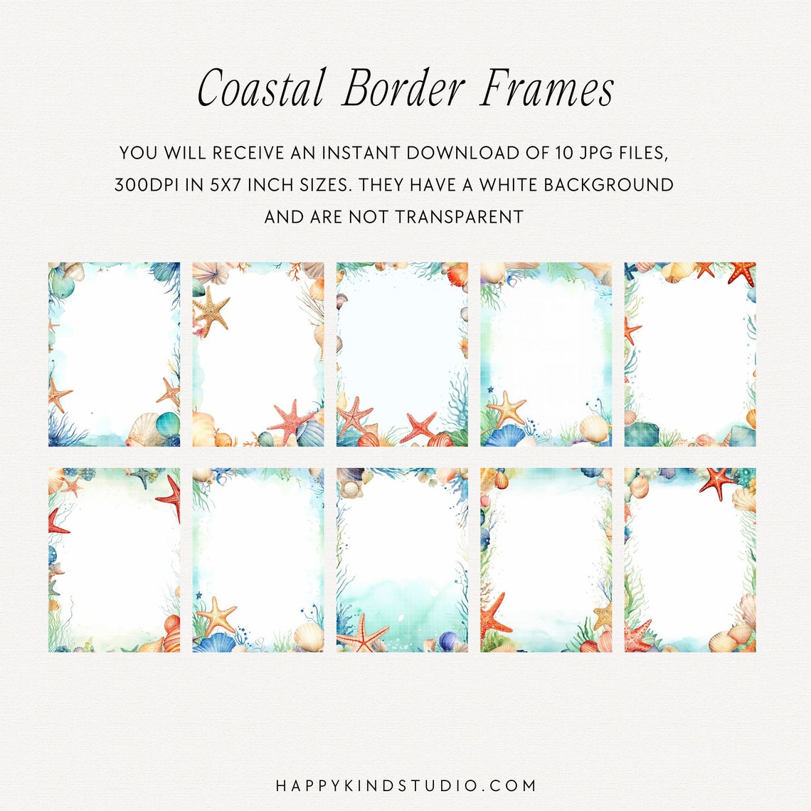5x7 Invitation Frames Clipart Bundle, Watercolor Borders Bundle, Floral ...