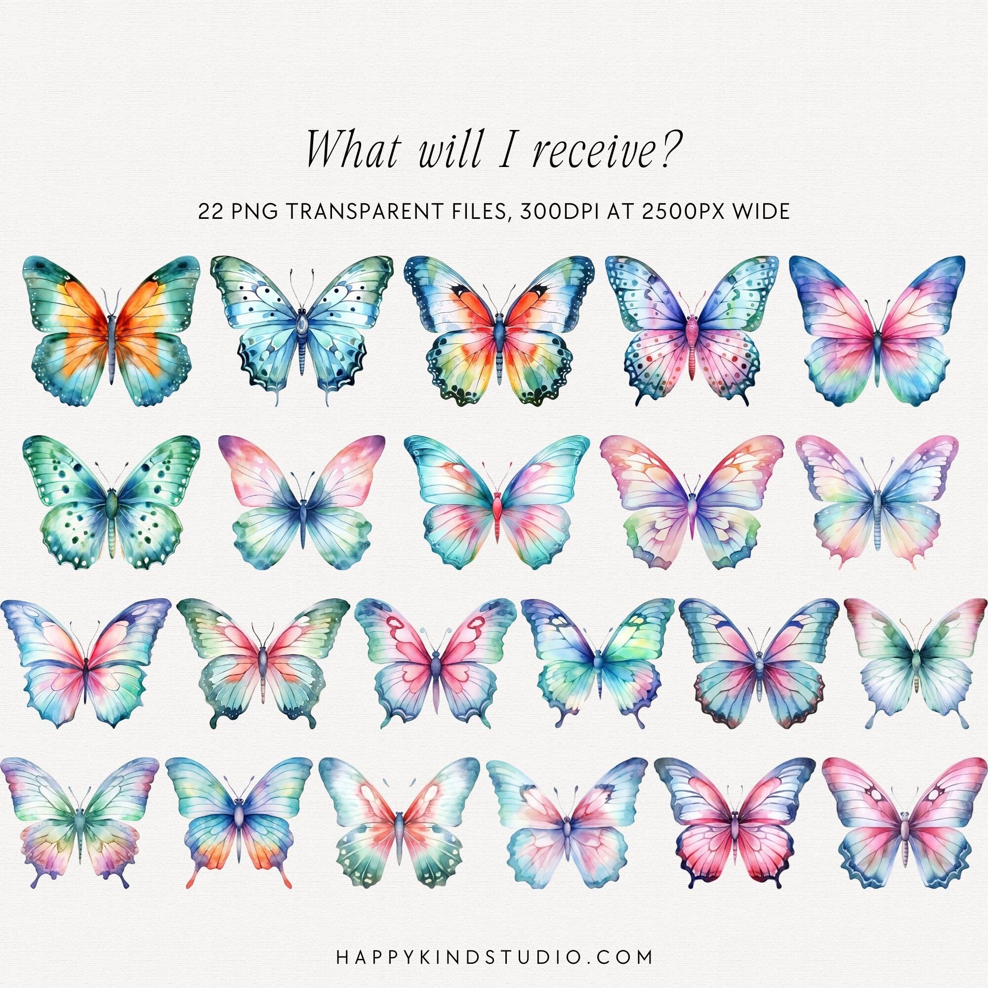 Watercolor Butterflies Clipart, Spring Clipart, Butterfly Clip Art ...