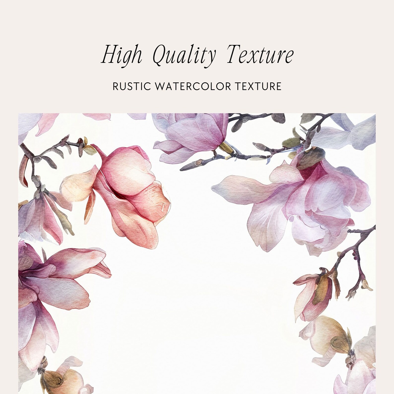 Magnolia Clipart, 5x7 Border Floral Frames, Watercolor Magnolias ...