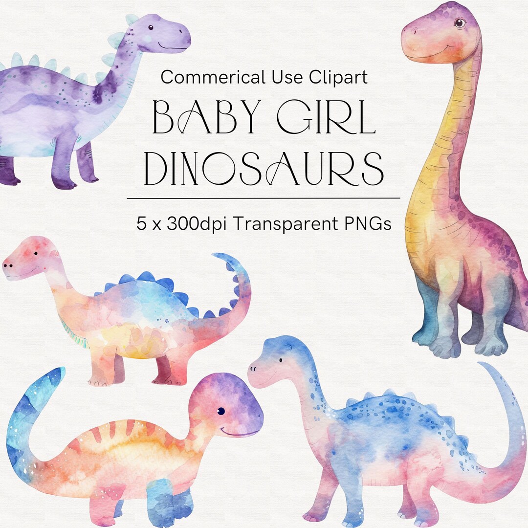 Baby Dinosaur Clipart, Dinosaur Birthday, Watercolor Dinosaur Nursery ...