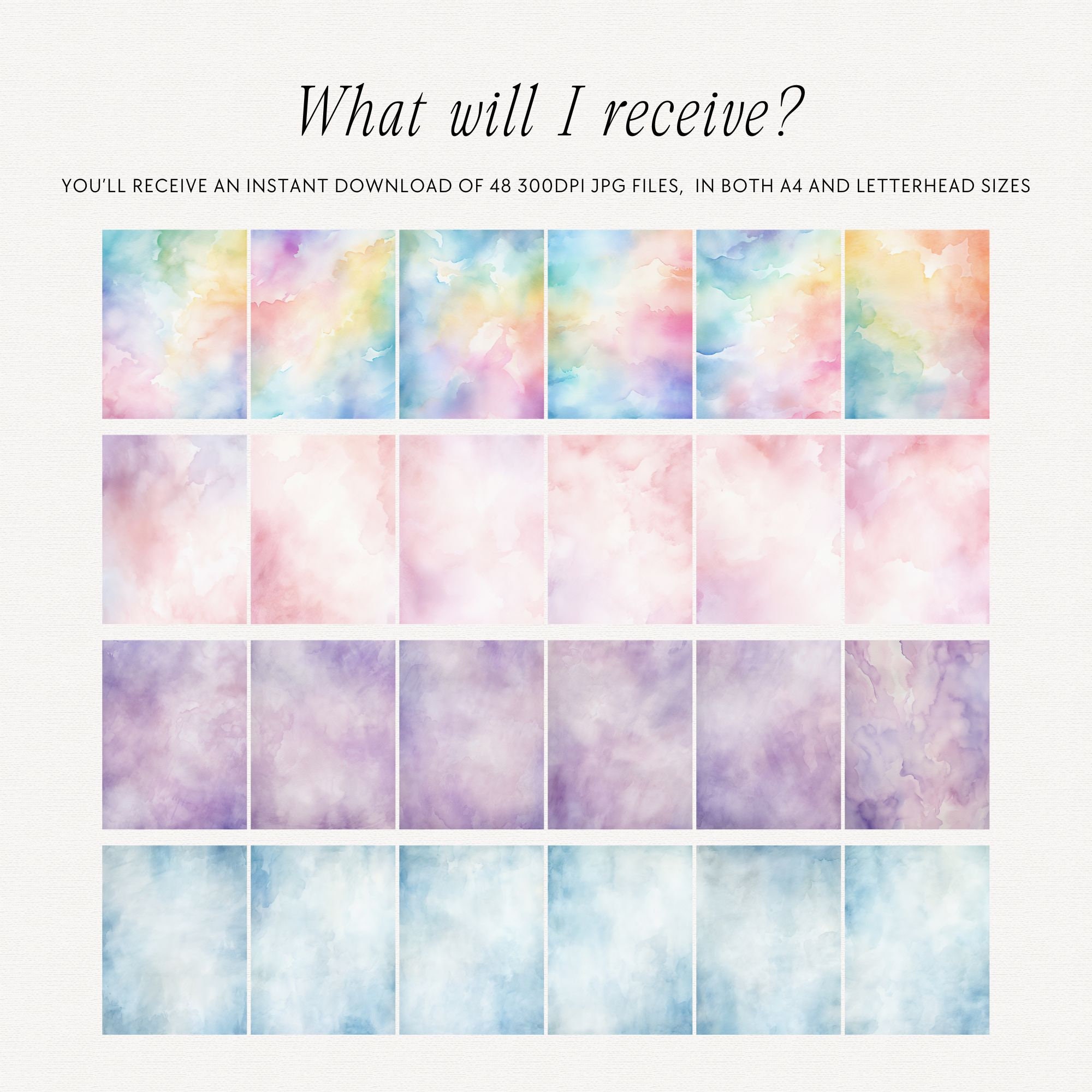 Rainbow Watercolor | Instant Download | Summer Clipart Bundle ...