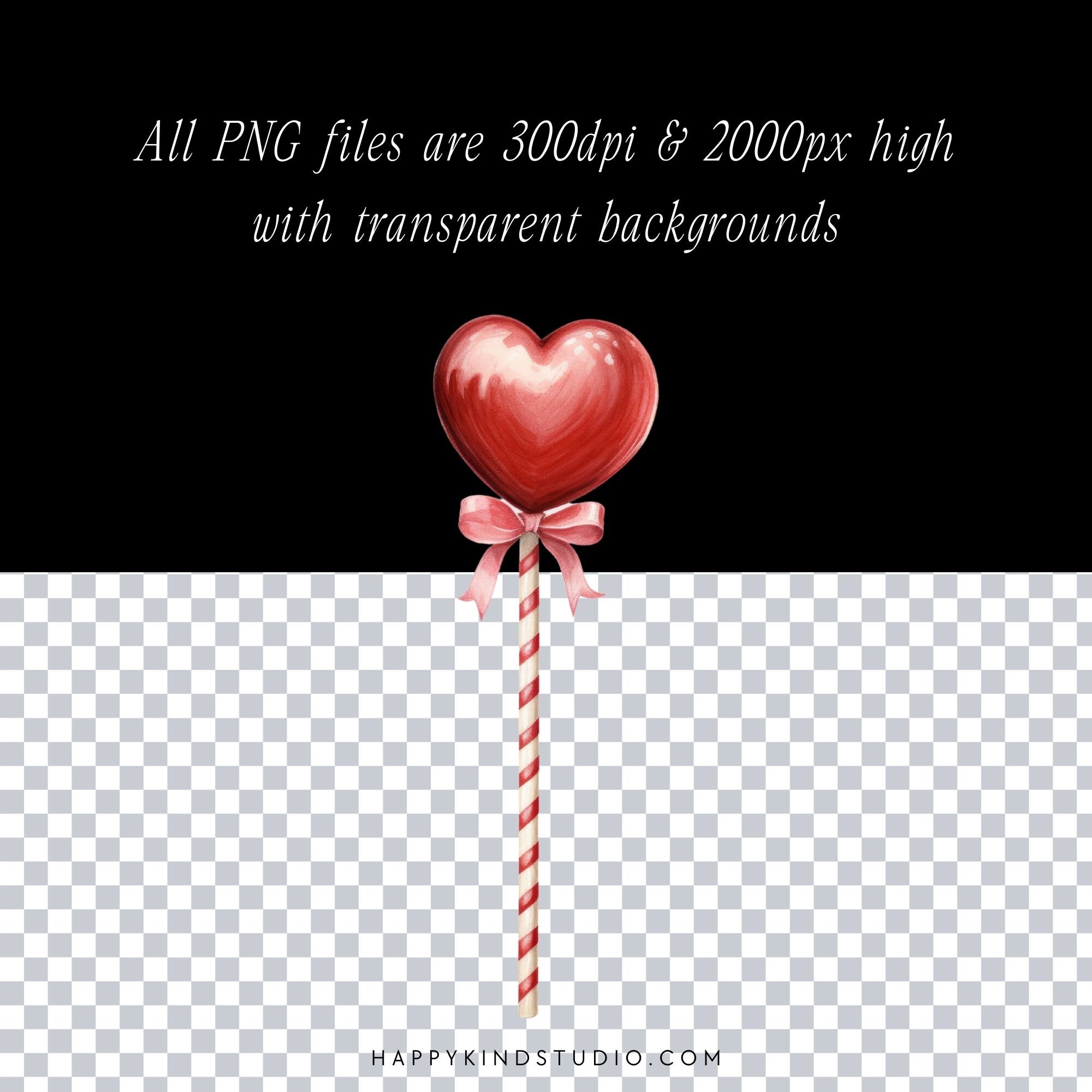 Lollipop Clipart, Valentine's Day Card Clipart, Vintage Candy ...