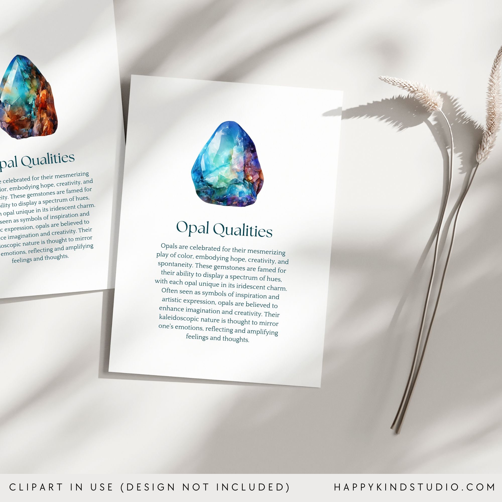 Australian Opal Clipart, Watercolor Opals, Crystal Graphics, Watercolor ...