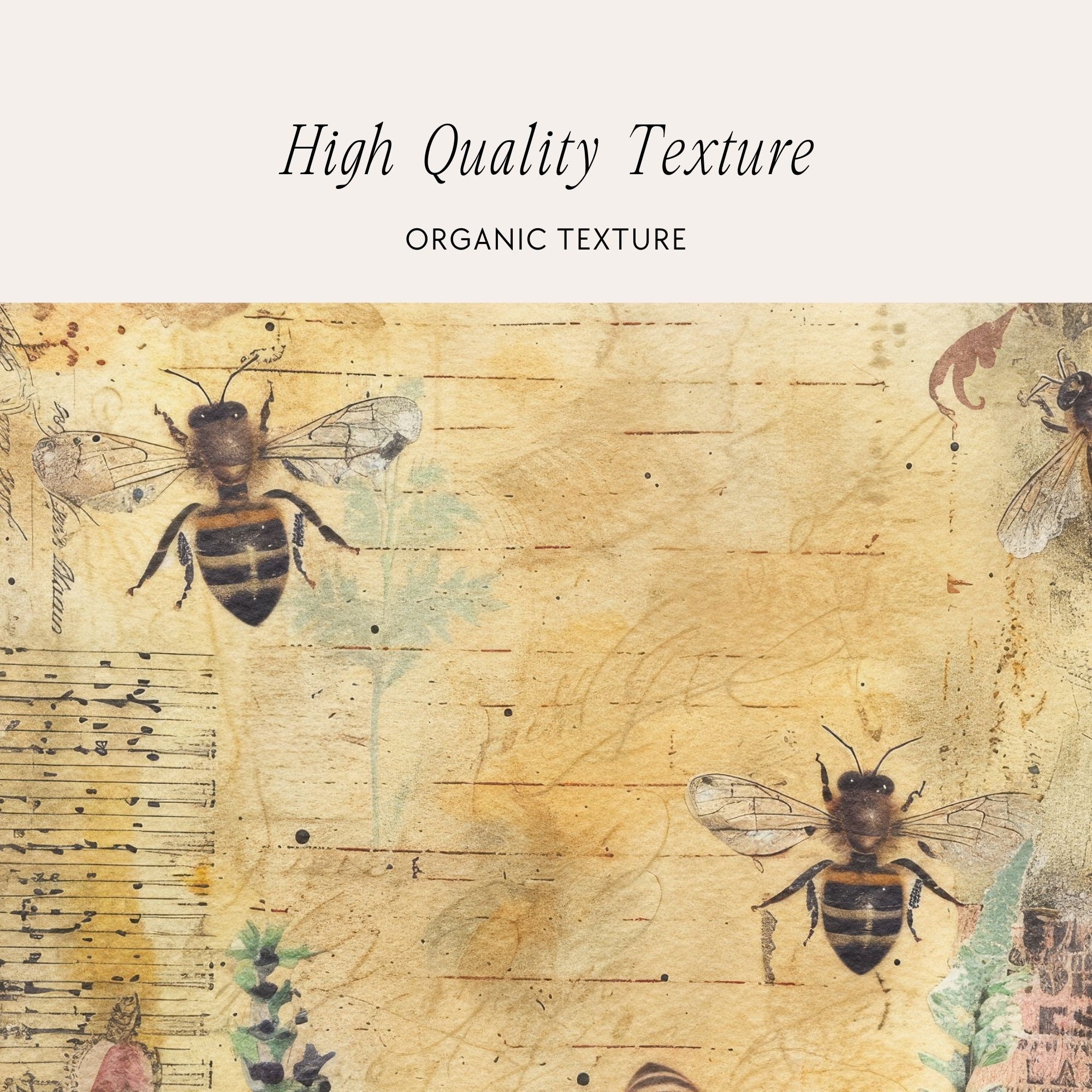 Bee Junk Journal Printable, Vintage Paper, Old Bees Collage, Craft Kit ...