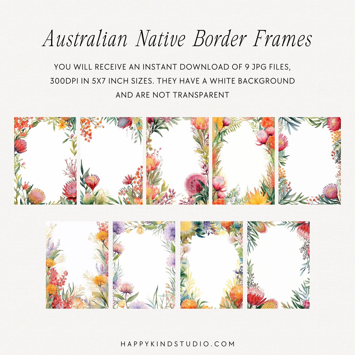 5x7 Invitation Frames Clipart Bundle, Watercolor Borders Bundle, Floral ...