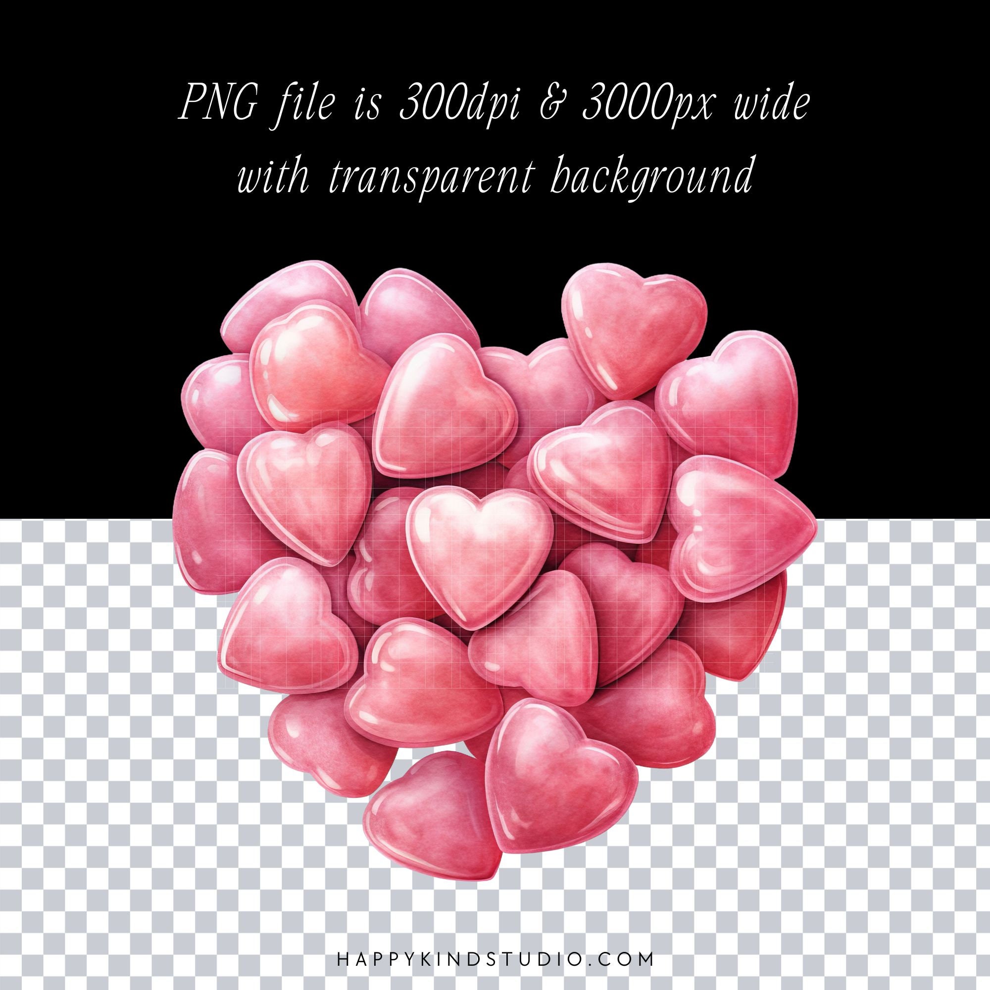 Valentines Candy Heart Clipart, Valentine Clip Art, Watercolor Hearts ...