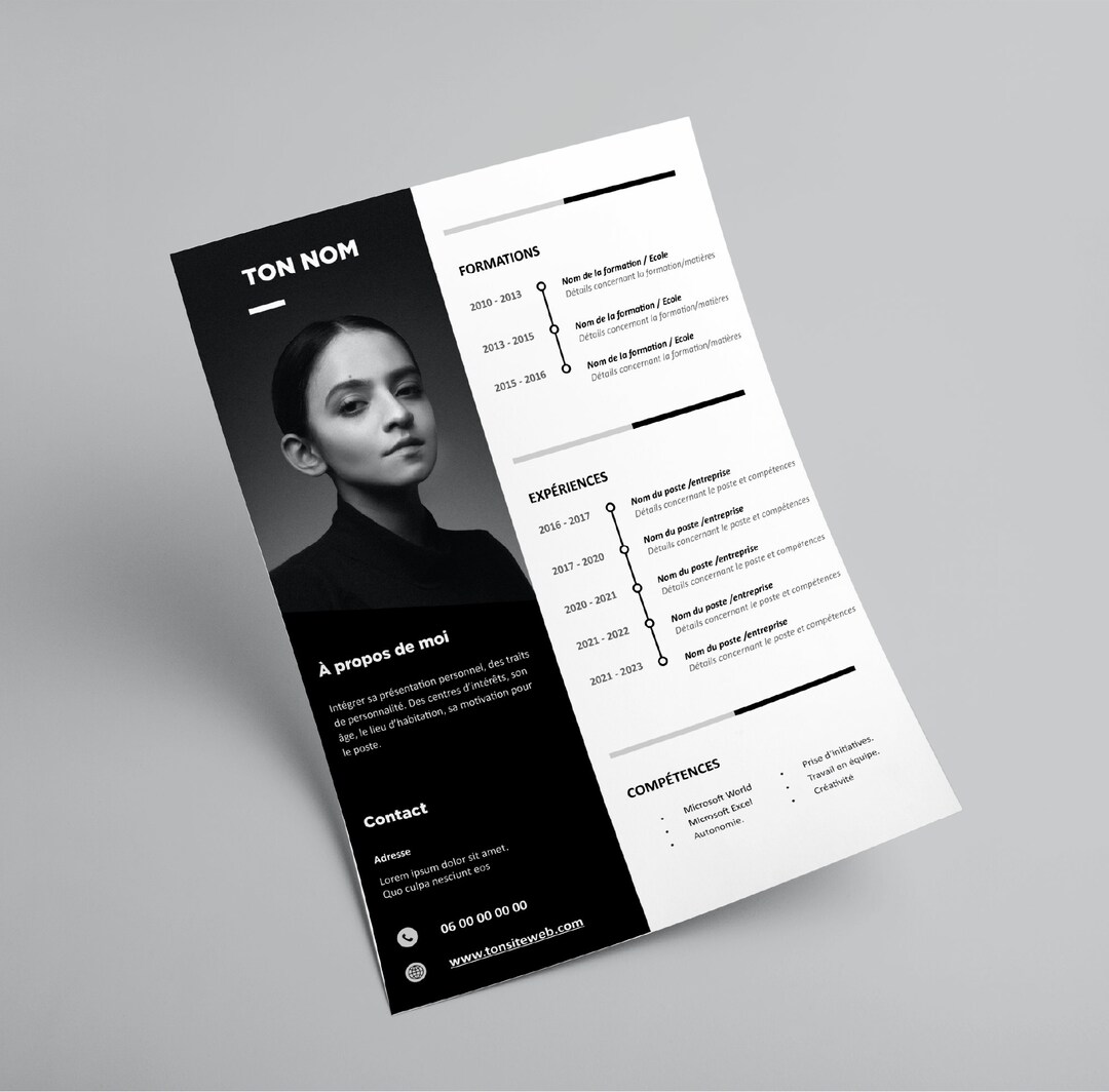 French CV Template - Etsy