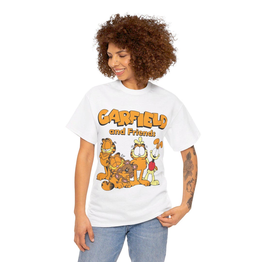 Garfield and Pals Classic Tee, Garfield & Friends Retro Print T-shirt ...