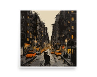 Cats in the City Art Print - Etsy
