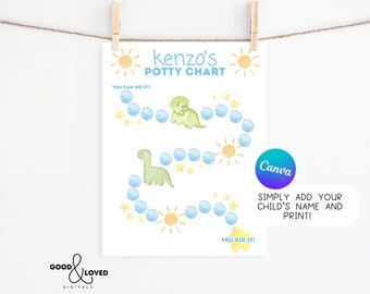 Dinosaur Potty Chart Dino Potty Training Chart Sticker Potty - Etsy