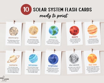 10 Solar System Flash Cards | Space Flash Cards | Homeschool Printables ...