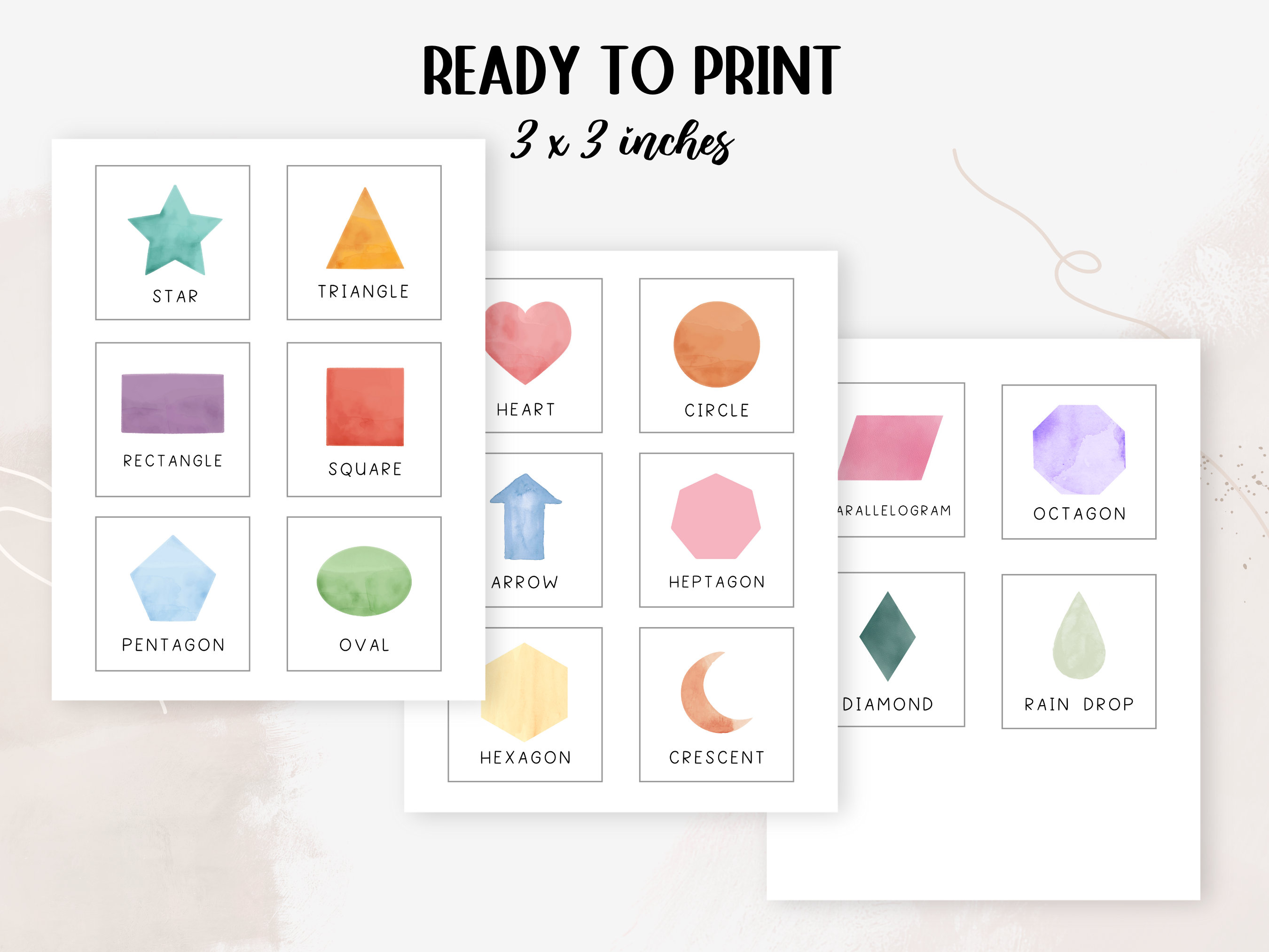 16 Shape Flash Cards | Toddler Flash Cards | Homeschool Printables ...