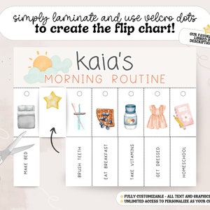 Morning + Evening Routine Flip Chart, Preschool Editable Visual ...