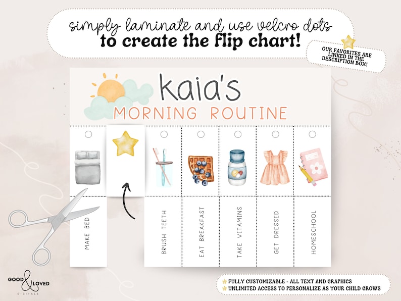 Morning + Evening Routine Flip Chart, Preschool Editable Visual ...