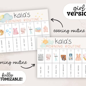 Morning + Evening Routine Flip Chart, Preschool Editable Visual ...