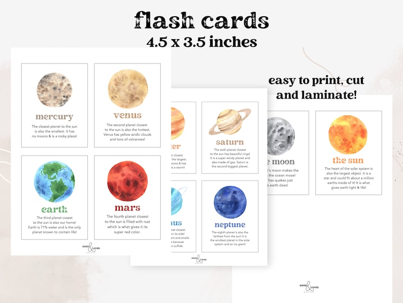 10 Solar System Flash Cards | Space Flash Cards | Homeschool Printables ...