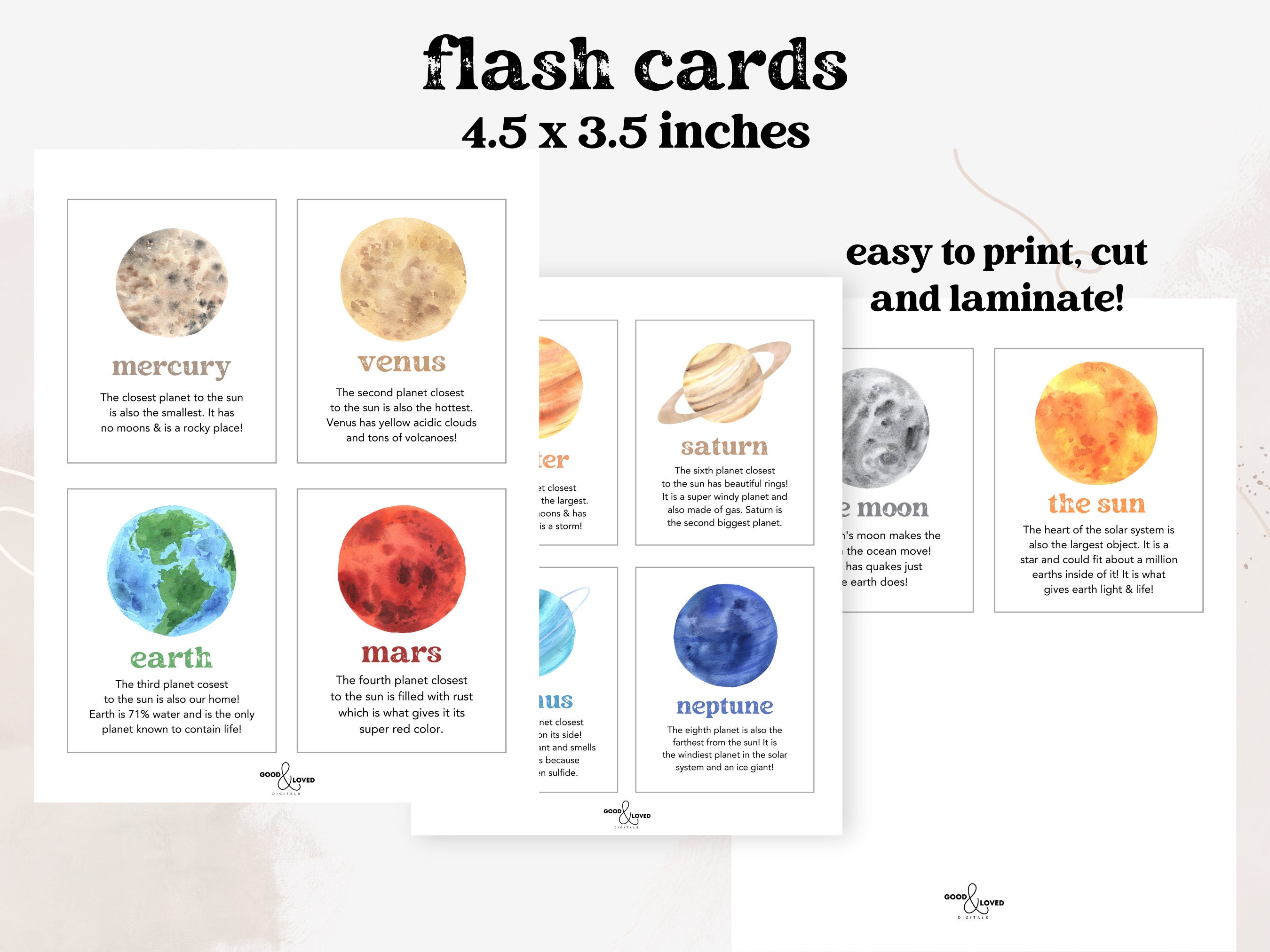 10 Solar System Flash Cards | Space Flash Cards | Homeschool Printables ...