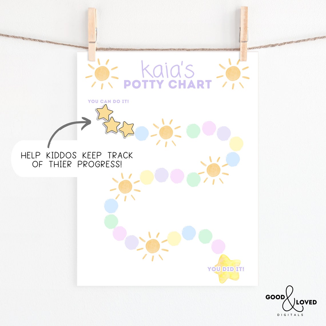 Editable Potty Training Chart | Neutral Rainbow Potty Chart | Toddler ...