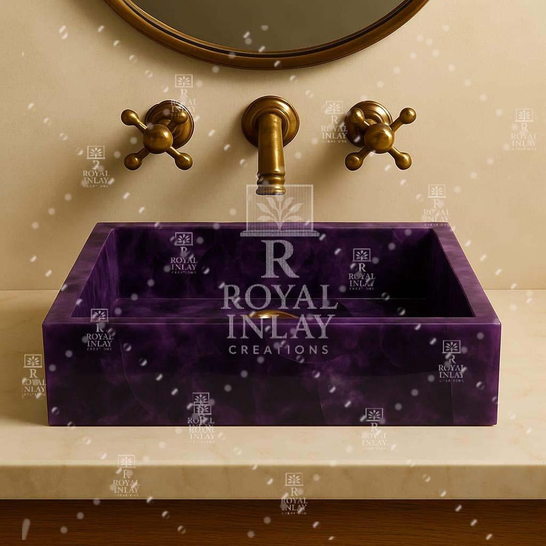 Amethyst Vessel Sink, Handmade Amethyst Sink, Gemstone Sink, Purple ...