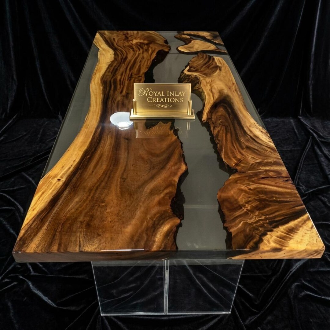Handmade Epoxy Resin River Table Top: Wood Coffee or Dining Table ...