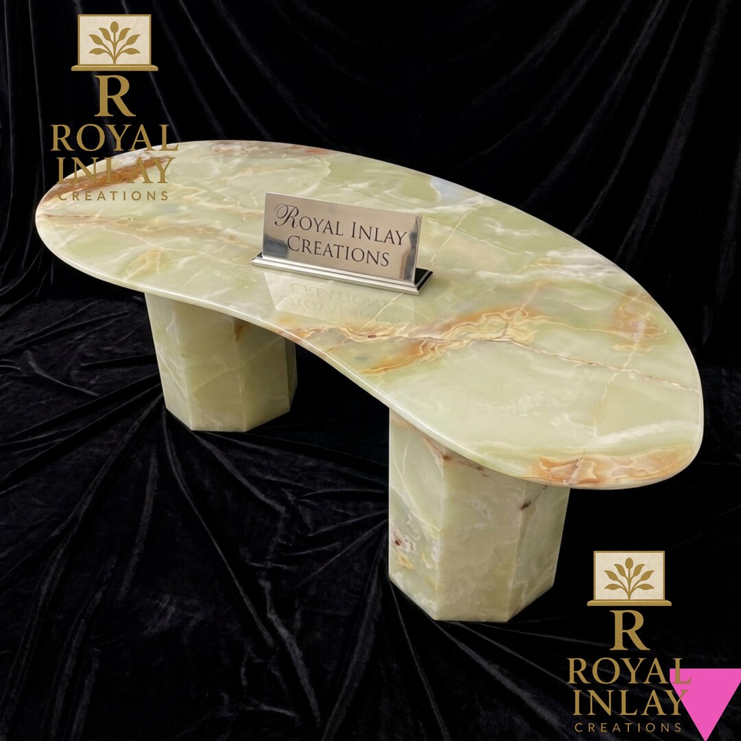 Green Onyx Coffee Table | Kidney Bean Shape Table | Luxury Natural ...