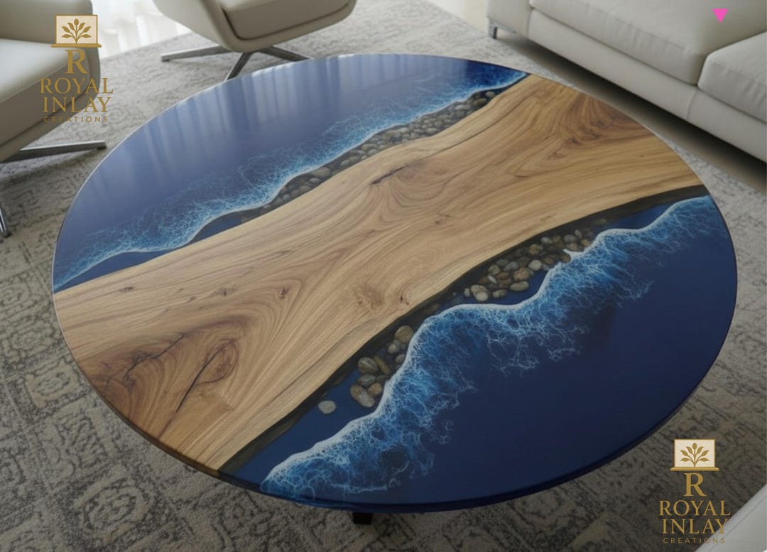 Handmade Epoxy Resin River Table Top: Modern Rustic Wood Furniture - Etsy