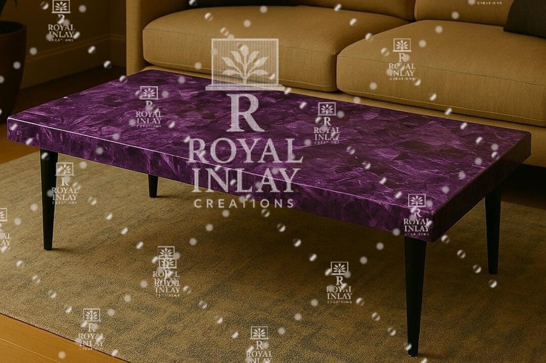 Custom Purple Amethyst Dining Table Top – Luxury Natural Gemstone Slab ...
