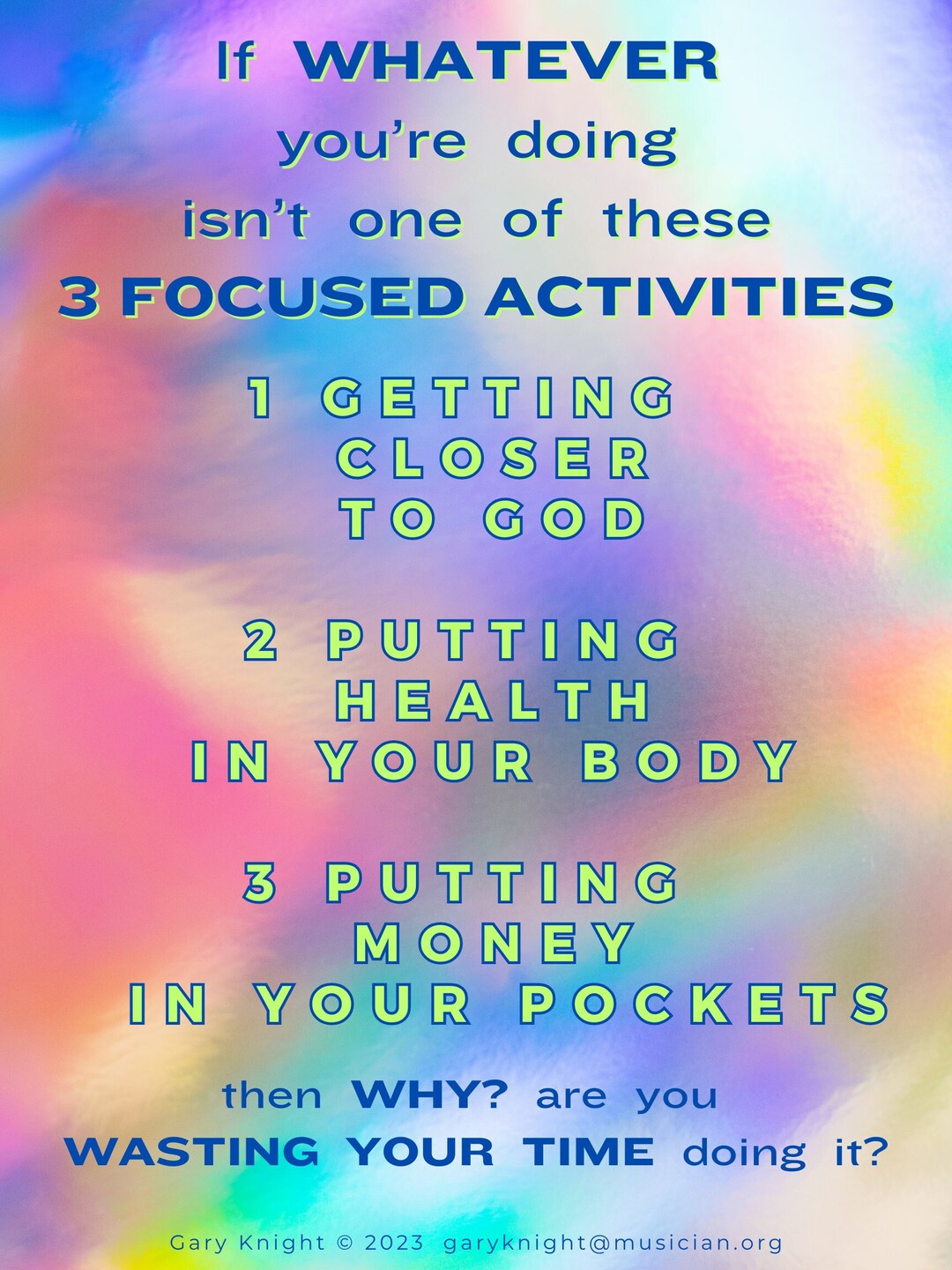 3 FOCUSED ACTIVITIES, Motivation, Poster, Health, Money, Focus, Master ...