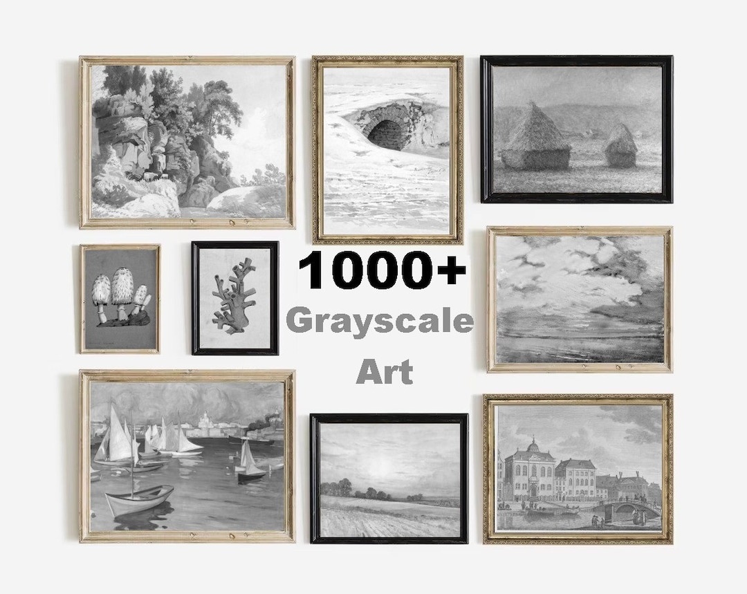 Grayscale Artwork 1000+ Grayscale Painting Gallery Wall Art SET ...