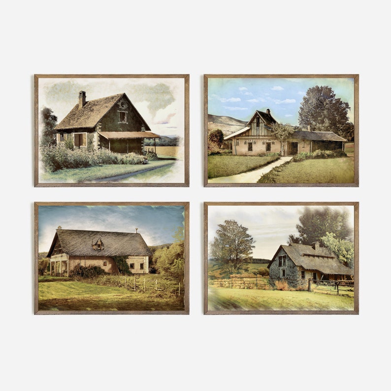 English Cottage Art | Modern Farmhouse Decor | Cottage Painting | House ...