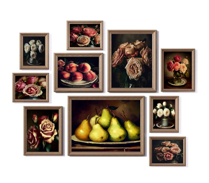 Dark Artwork Set | Roses Painting | Roses Photography | Rose Artwork ...