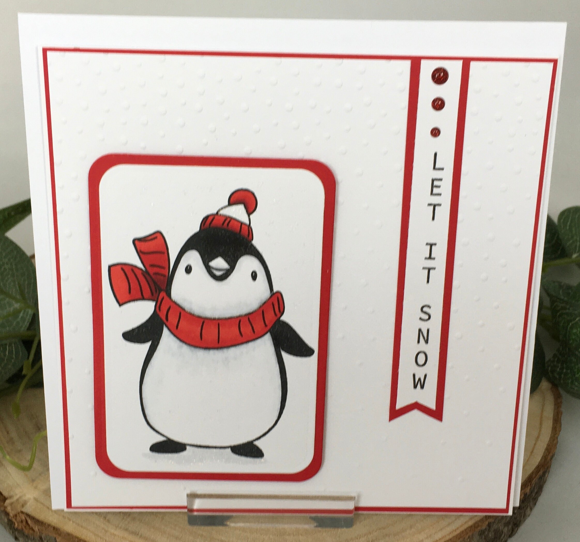 6 X 6 Handcrafted Christmas Card Let It Snow Card Christmas - Etsy