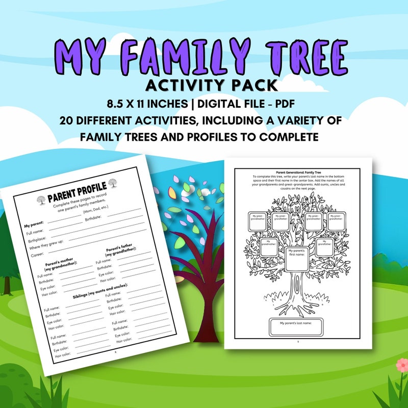 Digital Family Tree Pages - Etsy