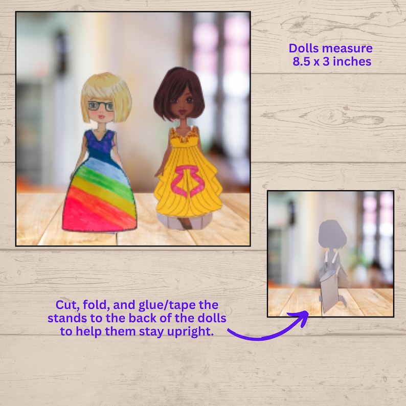 Fashion Design Color and Cut-out Paper Dolls and Clothes PDF Printable ...