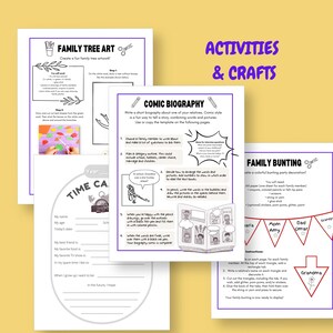 Family Tree Activity Pack for Kids / Digital Download / Ancestry Charts ...