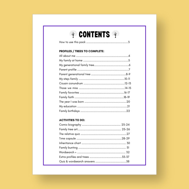 Family Tree Activity Pack for Kids / Digital Download / Ancestry Charts ...