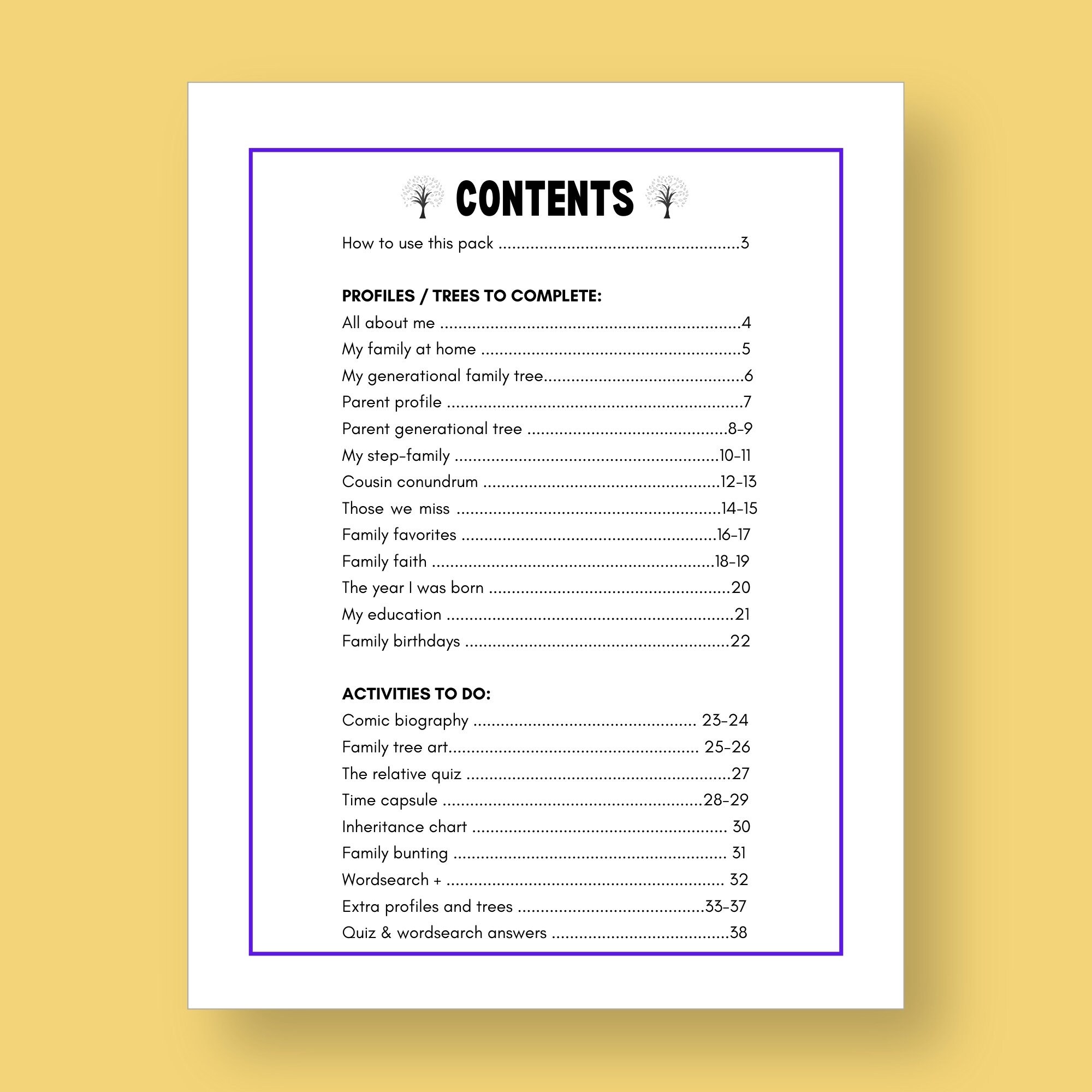 Family Tree Activity Pack for Kids / Digital Download / Ancestry Charts ...