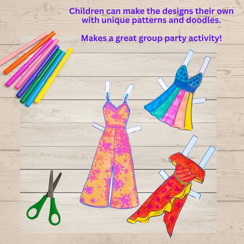 Fashion Design Color and Cut-out Paper Dolls and Clothes PDF Printable ...