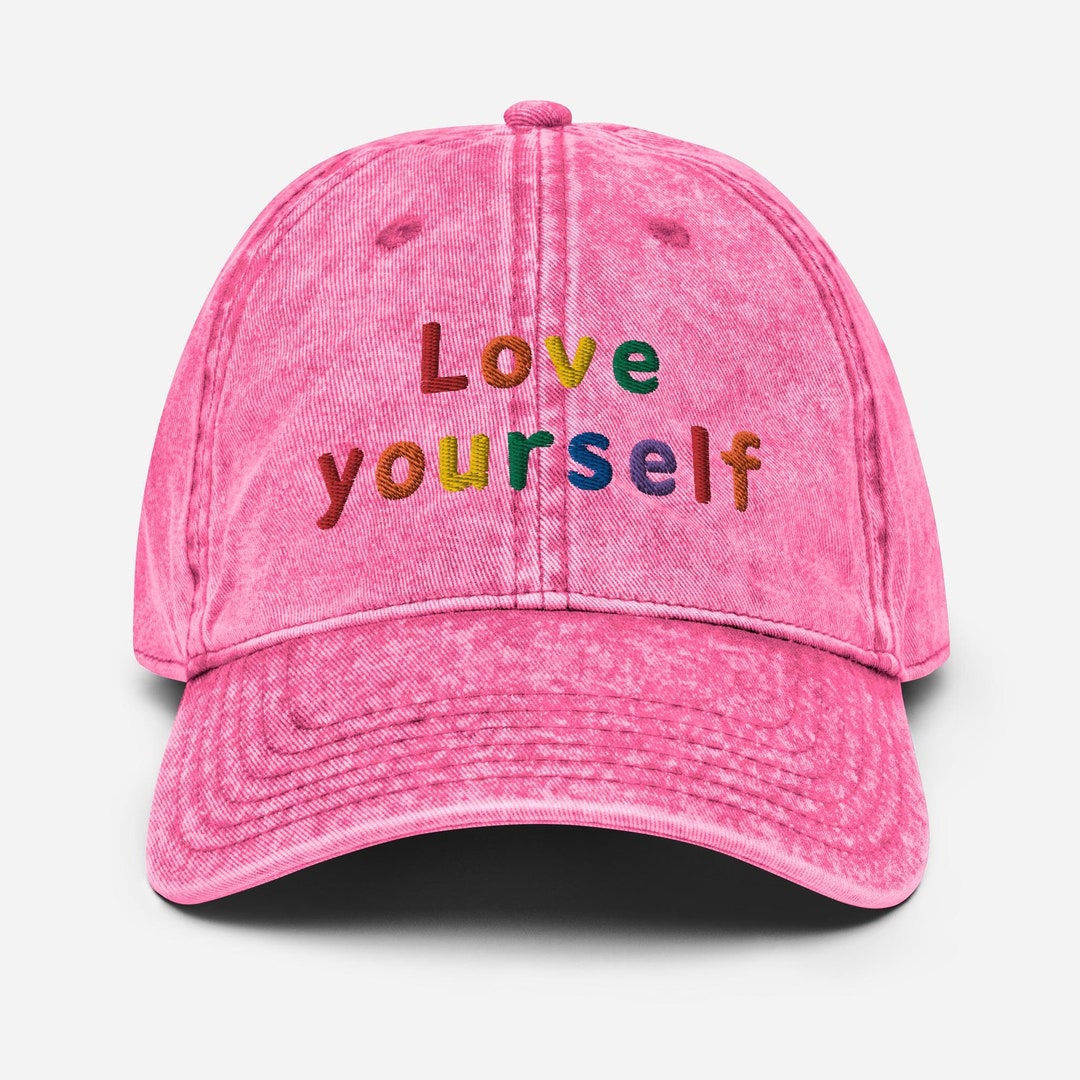 Vintage Embroidered Love Yourself Caps, Positive Caps, Gifts for ...
