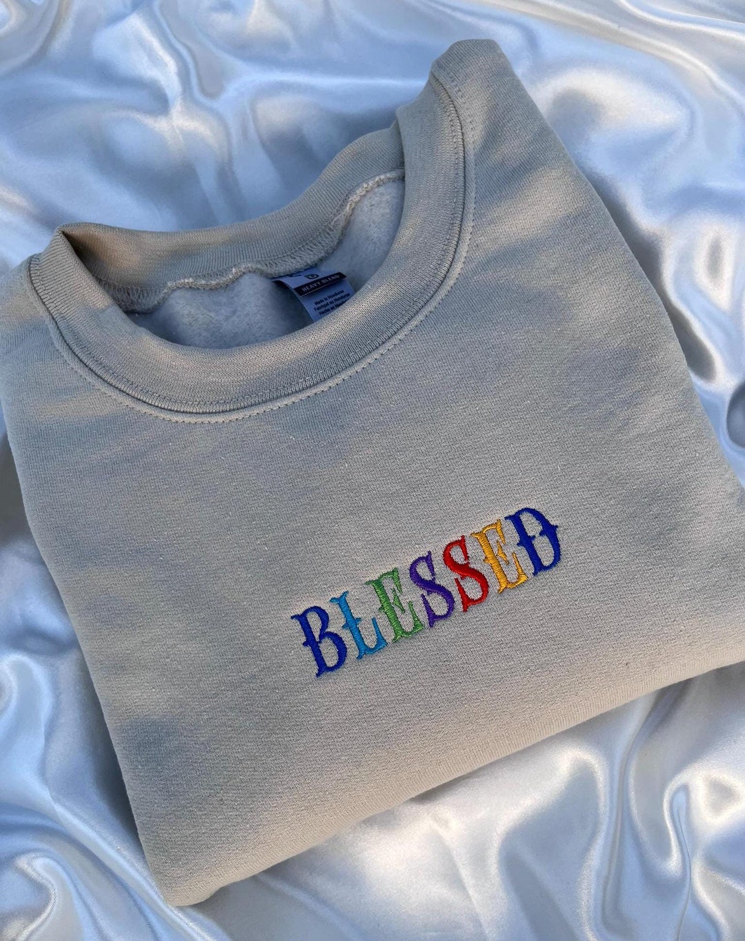 Blessed, Embroidered Christian Sweatshirts, Faith Embroidered ...