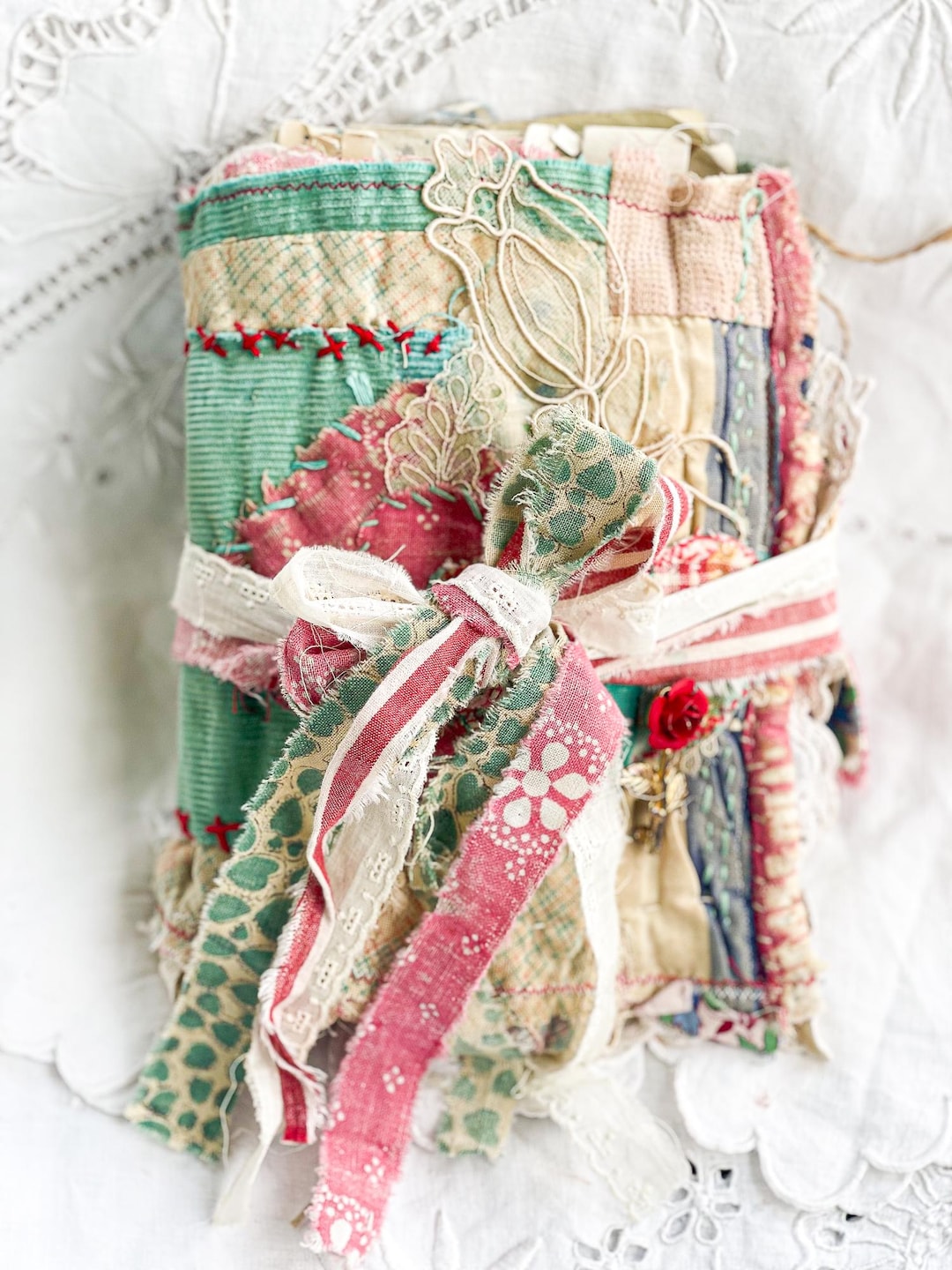 Vintage Handmade 'mended Hearts' Journal Made of Vintage Quilt Pieces ...