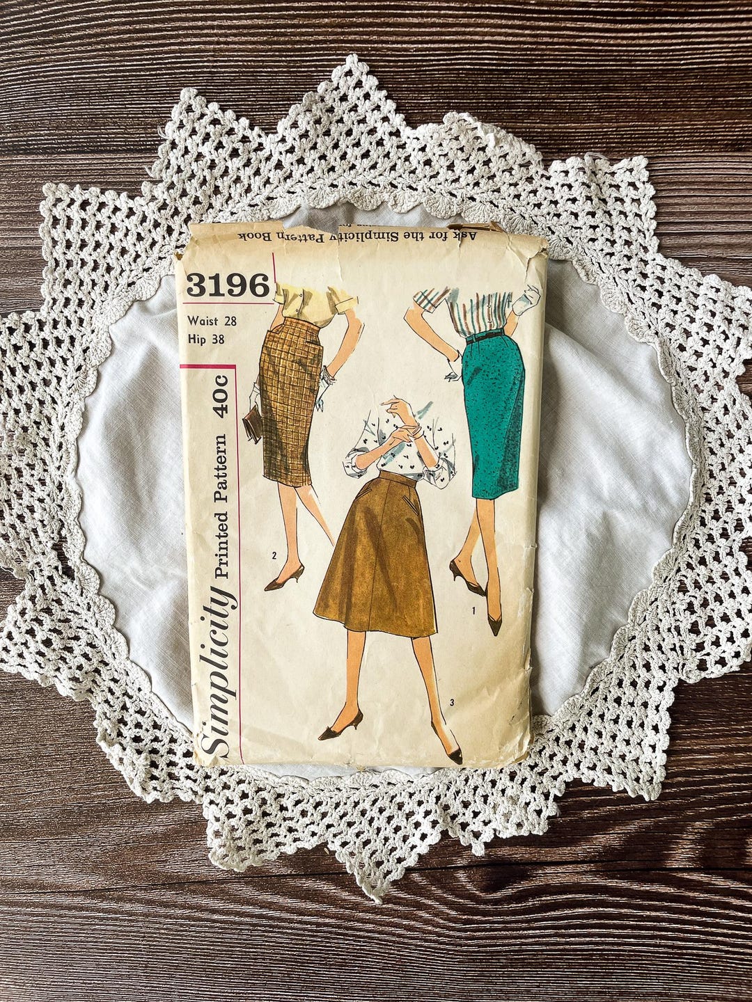 Vintage Ladies Simplicity Sewing Pattern No. 3196 1950's Skirts - Etsy