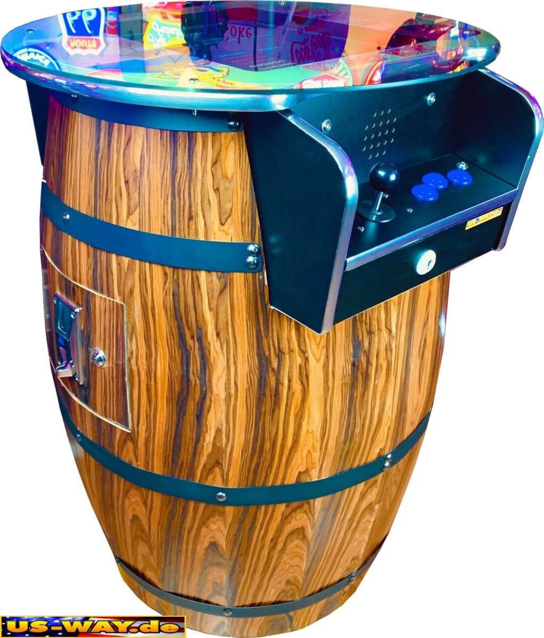 G-25 Barrel Retro Arcade Cabinet TV Video Gaming Machine Cocktail Table ...