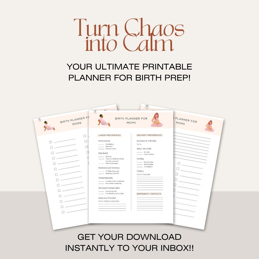 Baby Arrival Planner Birth Planning Notebook Printable - Etsy