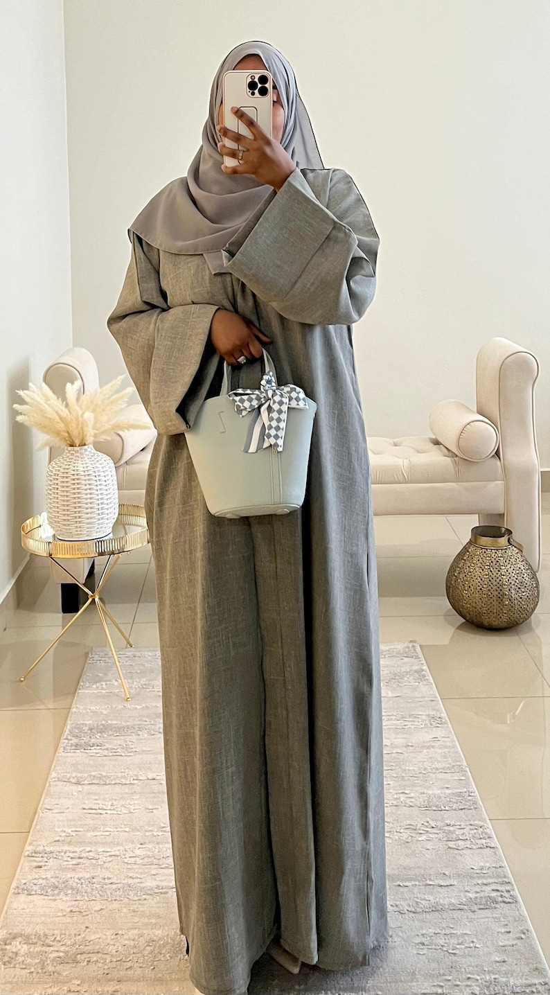 Luxurious Linen Abaya Dubai - Etsy