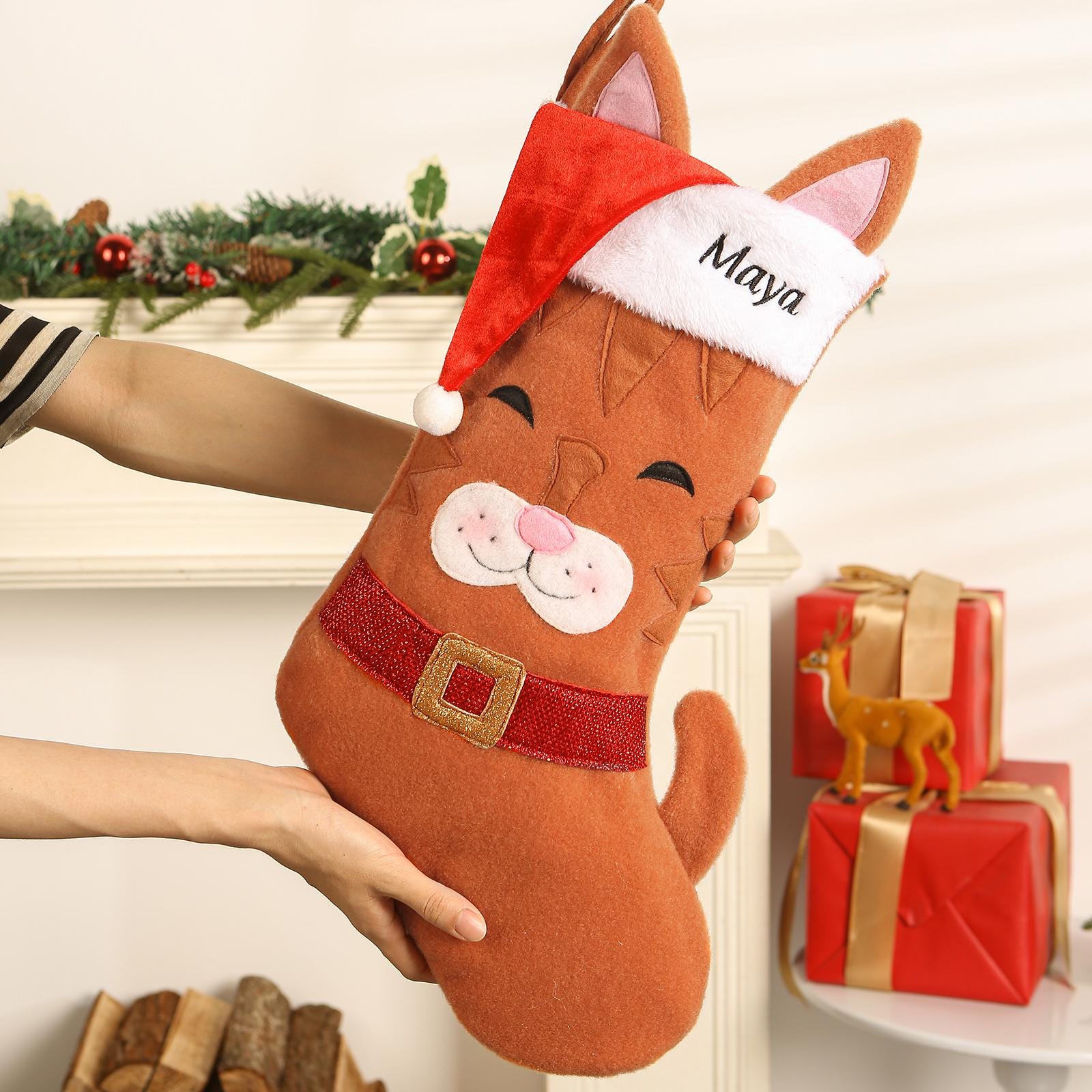 Personalized Cat Stocking, Custom Pet Stocking With Name, Cat Lover ...