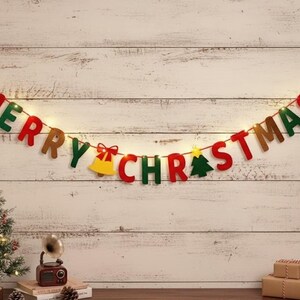 Christmas Garland | Designer Holiday Garland With Lights | Merry ...