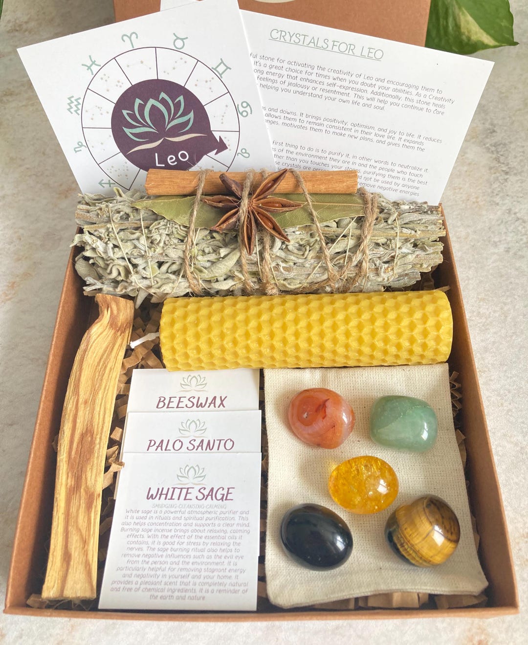 Leo Zodiac Crystal Set, Astrology Gift, Healing Crystals for Leo, Leo ...