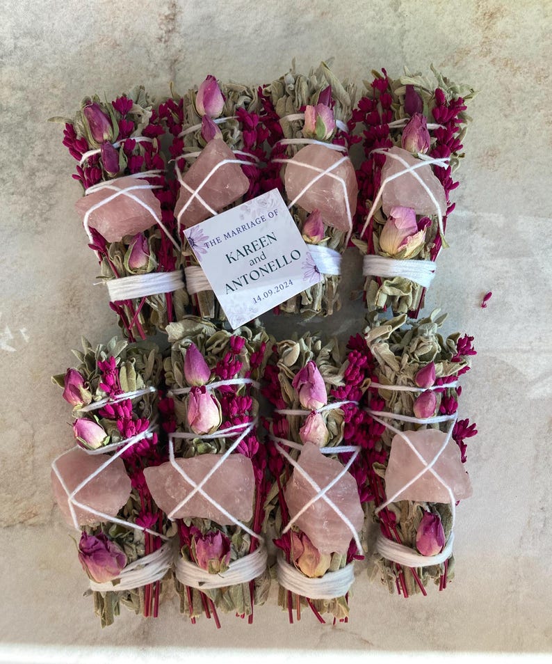 White Sage, Rose Quartz, Sage Bundle With Rose Quartz, Energy Cleansing ...